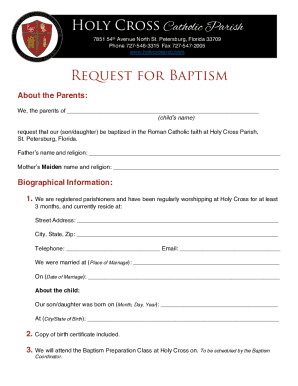 Fillable Online Baptism Request Form.docx Fax Email Print - pdfFiller