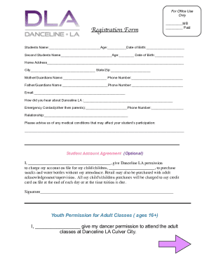 Fillable Online DLA YOUTH Registration form 2019/20.pages Fax Email ...