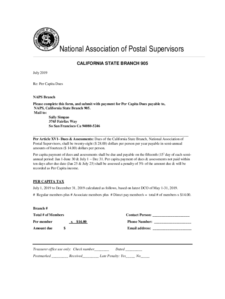 Fillable Online CALIFORNIA STATE BRANCH 905 Fax Email Print - pdfFiller