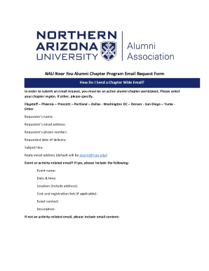 Fillable Online DONE Email Request Form - NAU Fax Email Print - pdfFiller