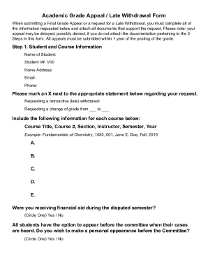 Fillable Online New Academic Grade Appeal Form Final Draft EF Fax Email ...