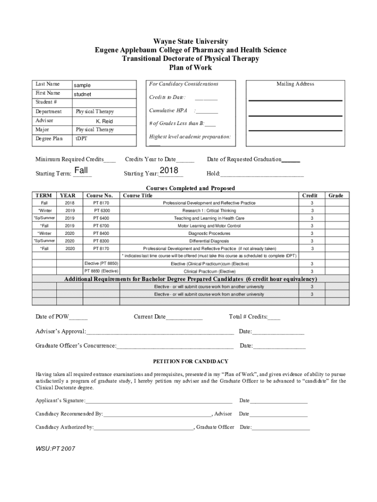 Fillable Online cphs wayne Wayne State University - College of Pharmacy ...