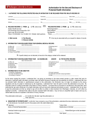 Fillable Online AUTHORIZATION TO DISCLOSE PROTECTED HEALTH ...
