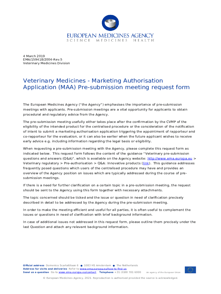 Obtaining an EU marketing authorisation, step-by-step ... Doc Template ...