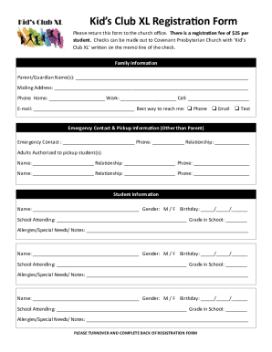 Fillable Online 17+ Church Registration Form Templates - PDF, DocFree ...
