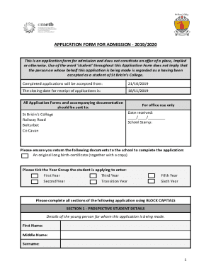 Fillable Online APPLICATION FORM FOR ADMISSION - GCC Fax Email Print ...