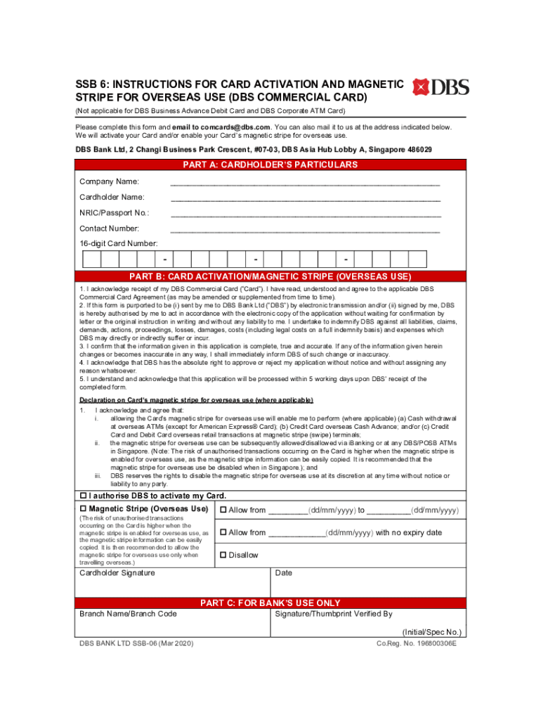 Fillable Online Fillable Online ssb-06 - Form for DBS Commercial ... Fax Email Print - pdfFiller