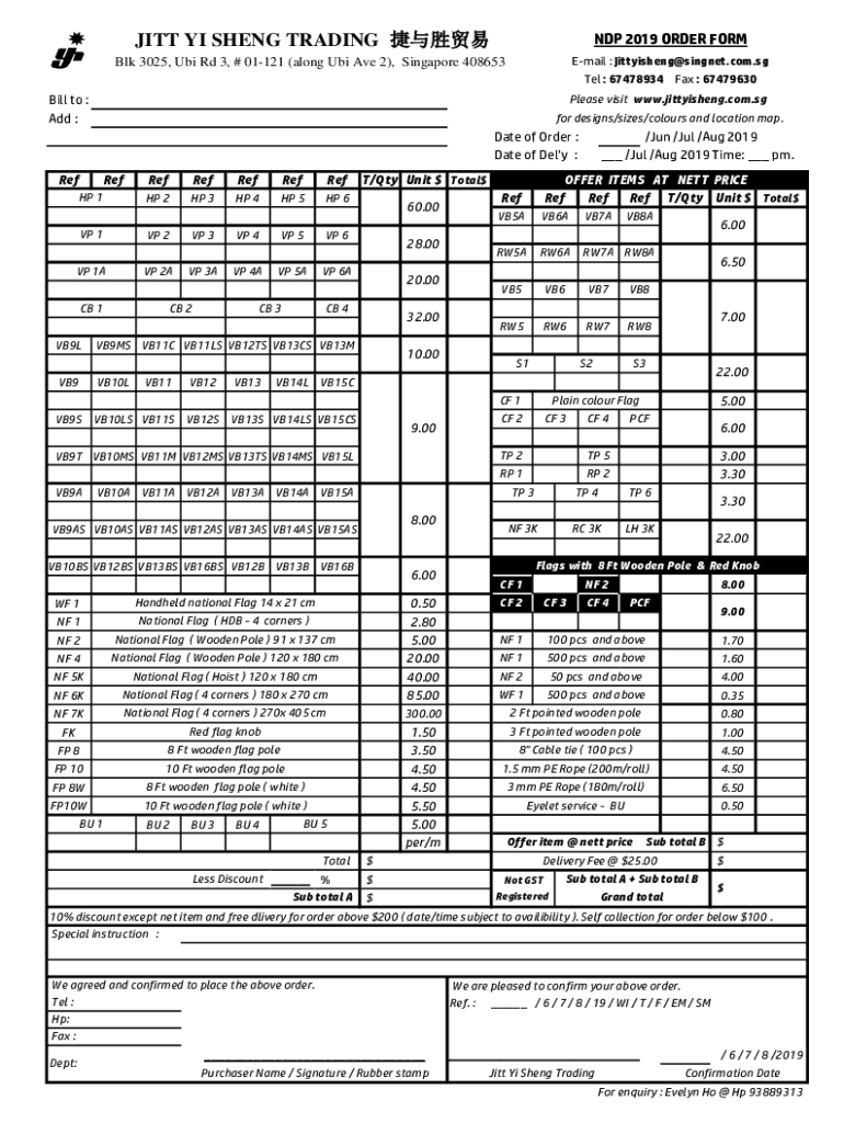 Fillable Online Jitt Yi Sheng Trading - Fill Online, Printable ...