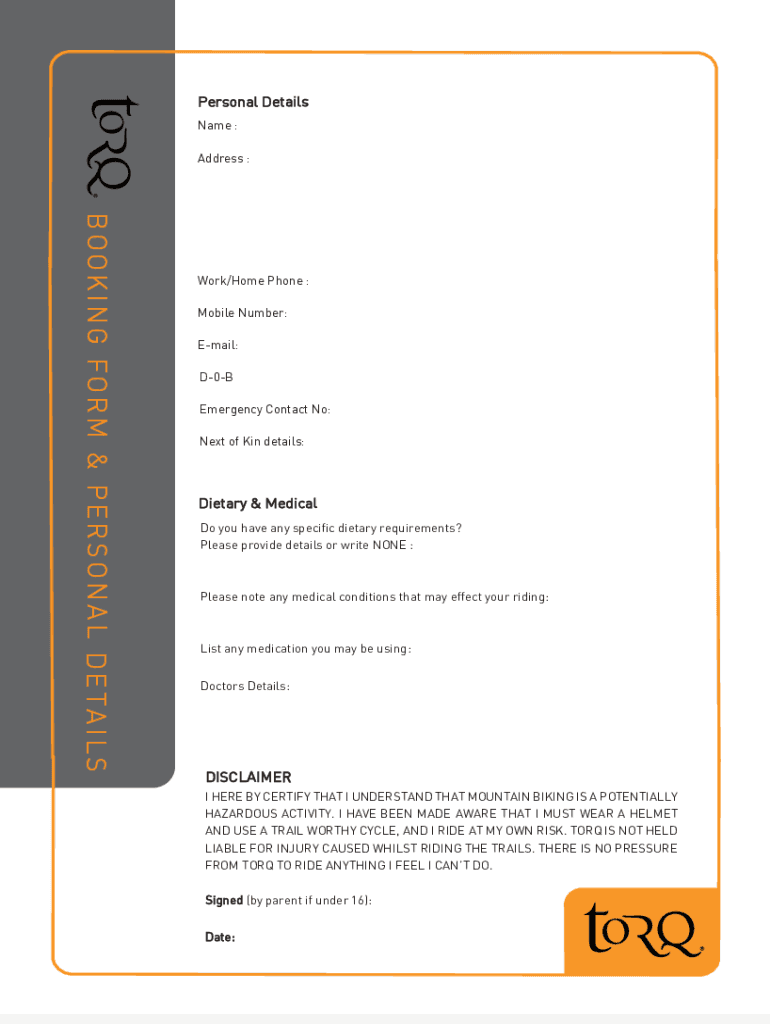 Fillable Online Shropshire booking form Fax Email Print - pdfFiller