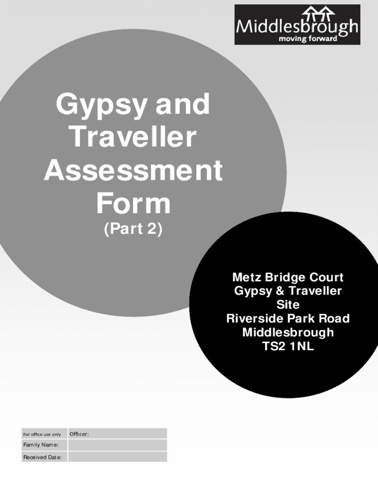 Fillable Online Gypsy and Traveller Assessment Form - middlesbrough.gov ...
