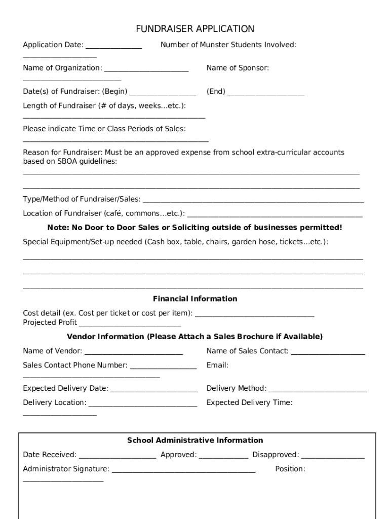 THIRD PARTY FUNDRAISING APPLICATION - Special ... Doc Template | pdfFiller