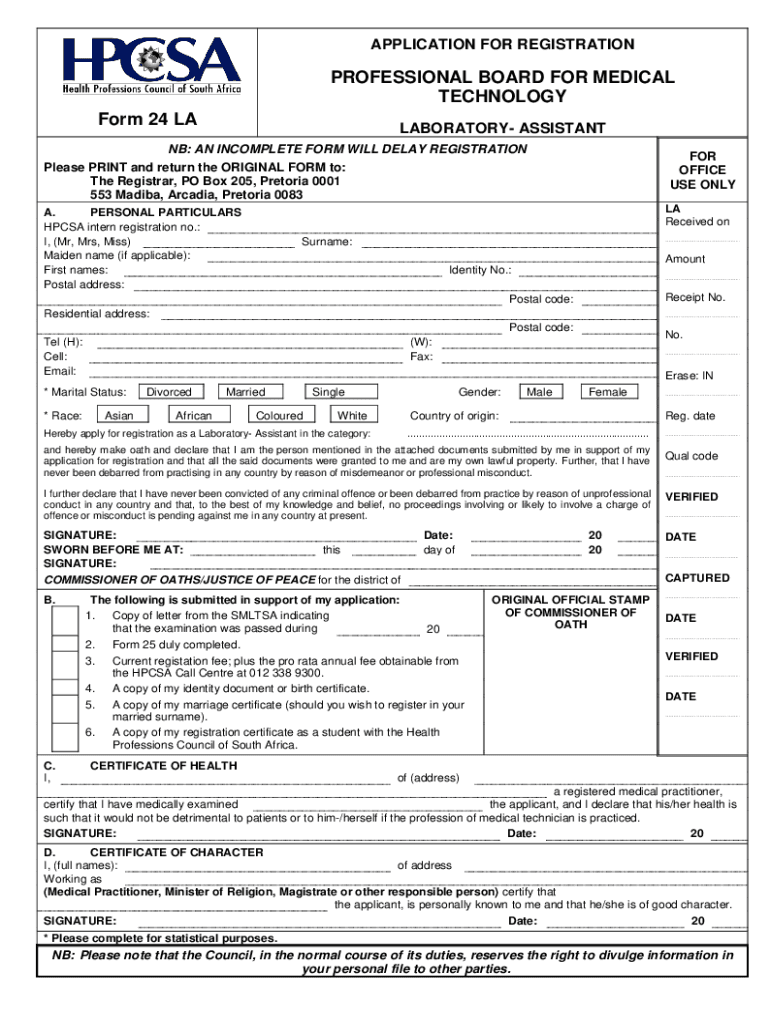 Fillable Online hpcsa co Fillable Online hpcsa co form 26 mtin Fax ...