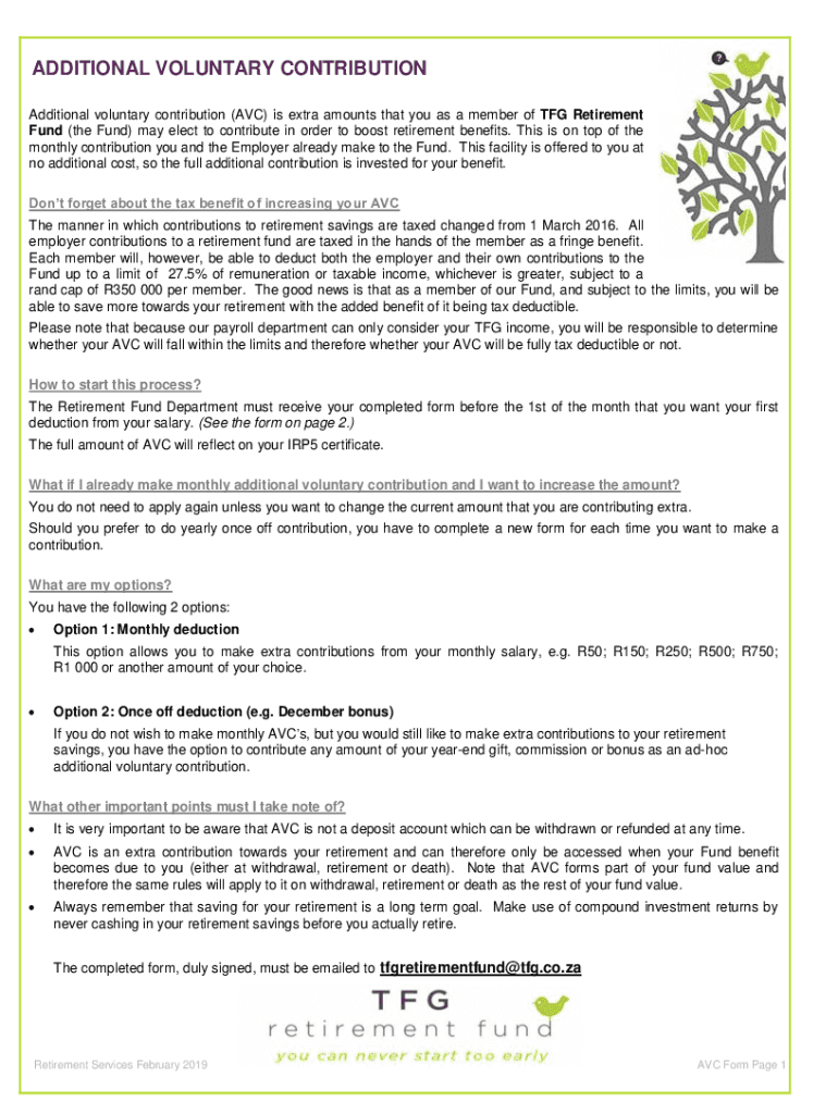 Fillable Online Additional Voluntary Contributions (AVC)Irish Life ...