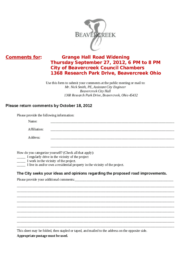 PI Meeting Comment Sheet Doc Template | pdfFiller