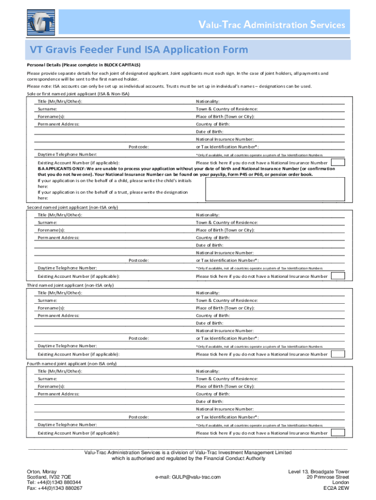 Fillable Online Fillable Online ISA Transfer Form - Valu-Trac Fax Email ...