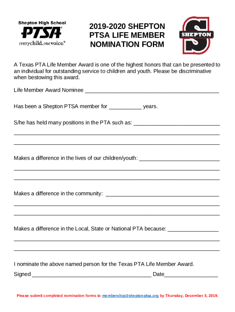 Membership - Texas PTA - every child. one voice. Doc Template | pdfFiller