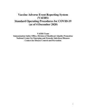 Fillable Online Vaccine Adverse Event Reporting System (VAERS) Standard ...