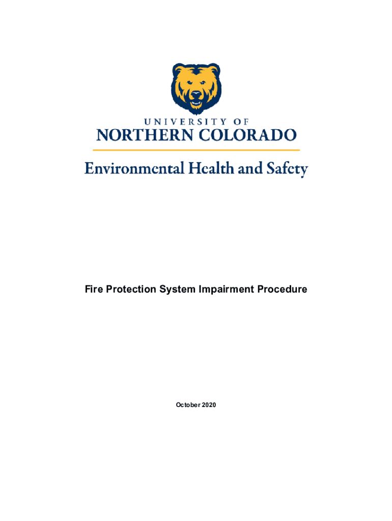 Fillable Online Fire Protection Impairment ProgramFire Protection ...