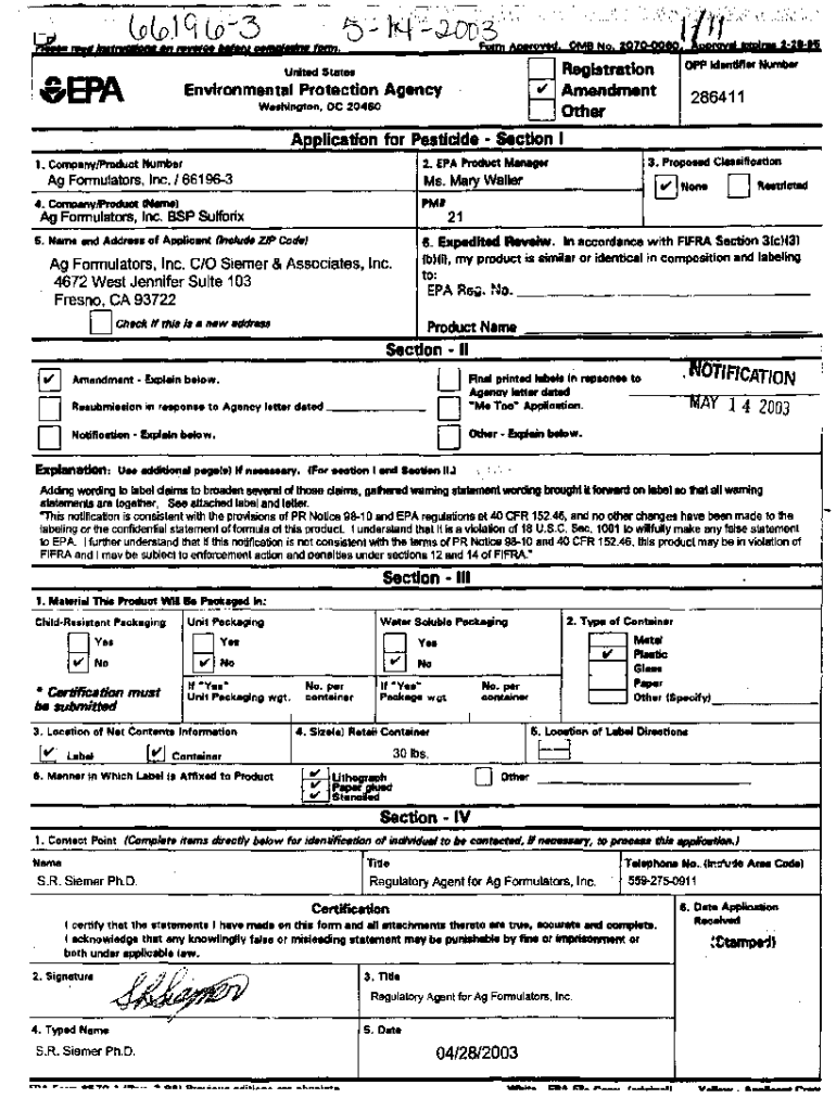 Fillable Online U.S. EPA, Pesticide Product Label, BSP SULFORIX, 05/14 ...