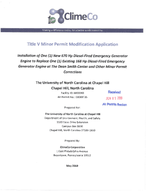 Fillable Online Title V Minor Permit Modification Application Fax Email ...