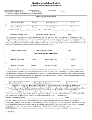 Fillable Online *Note: Any change in medication will require a new form ...