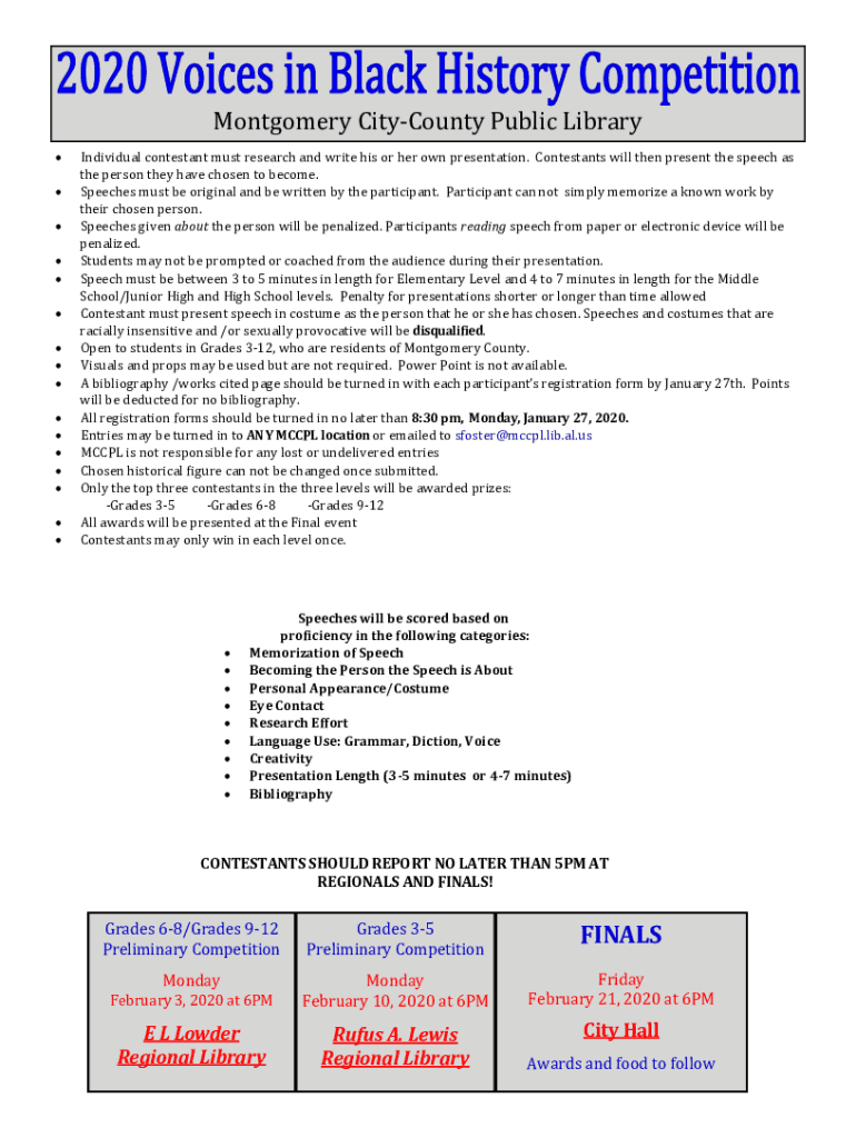 Fillable Online ViBH Speech CompetitionMontgomery City-County Public ...
