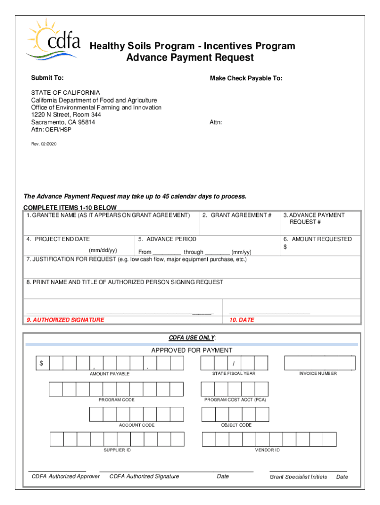 Fillable Online ADVANCE PAYMENT REQUEST TEMPLATE. ADVANCE PAYMENT ...