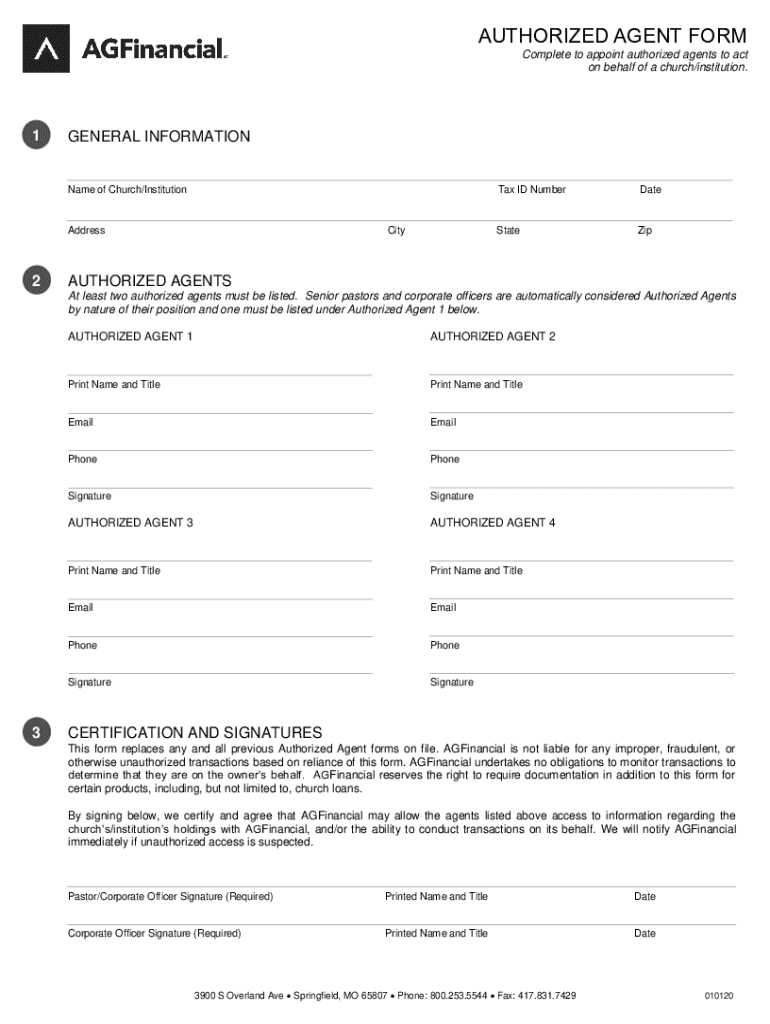 Fillable Online SAMPLE AGENT AUTHORIZATION FORM - United States Army ...