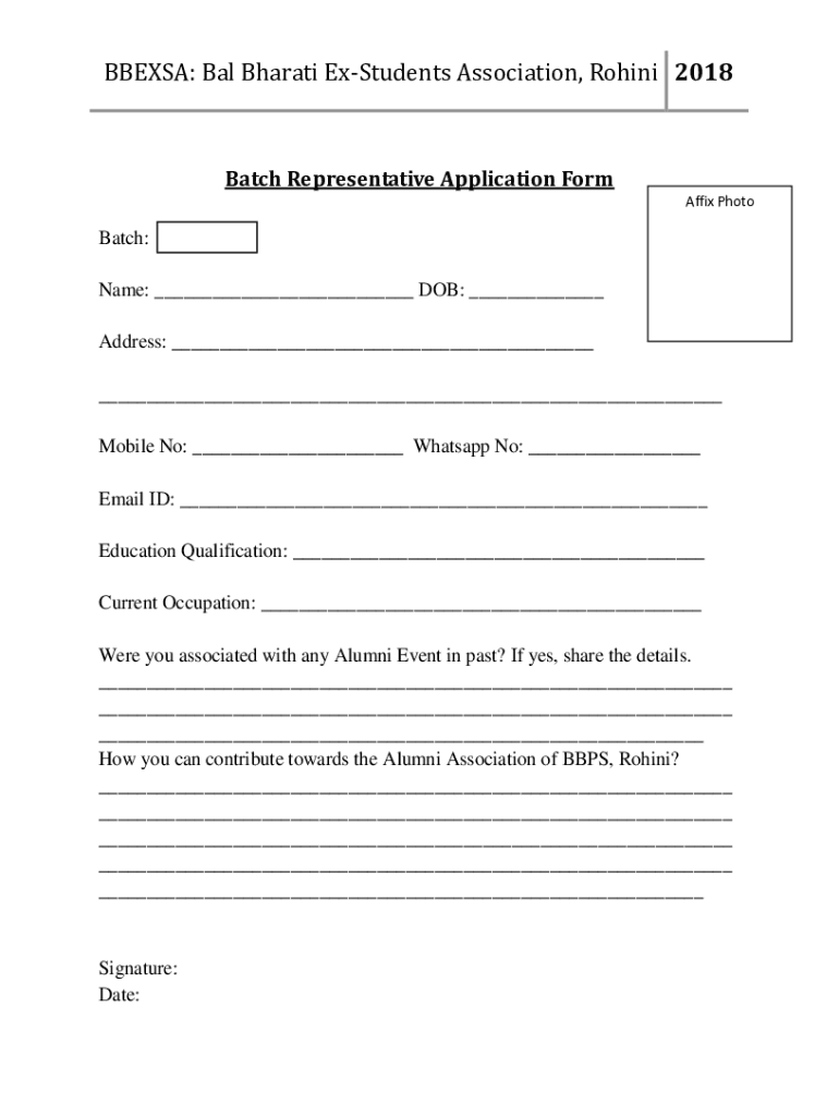 Fillable Online PDF Batch Executive Application Form - BBPS-Rohini Fax ...