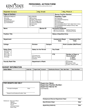 Fillable Online Academic Personnel Electronic Personnel Action Form ...
