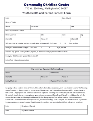 Fillable Online Child Healthcare Consent Form - Template - Word and ...