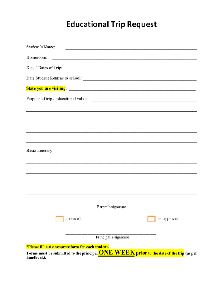 Fillable Online Educational Trip Form.docx Fax Email Print - pdfFiller