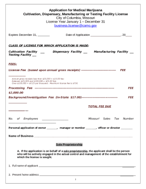 Application for Medical Marijuana Cultivation, Dispensary ... Doc ...