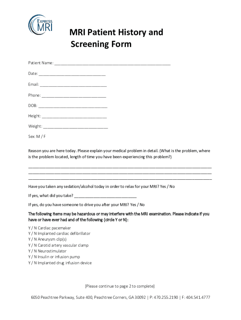 Fillable Online PATIENT REQUISITION FORM FAX TO: 778.574 - Surrey Mri ...