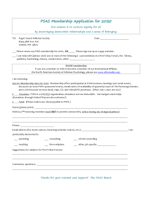 Fillable Online PSAS Membership Application for 2021 Fax Email Print ...