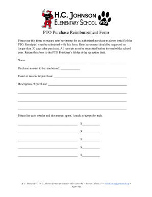 Fillable Online PTO Reimbursement Form - hcjpto.org Fax Email Print ...