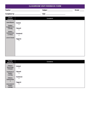 C: Teacher Observation Rubric and Scoring Sheet ... Doc Template ...