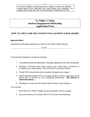 Fillable Online SEG Student Application Form - Alamo Colleges District ...