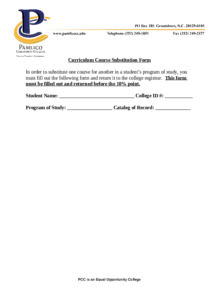 What is a course substitution and how can I use it to ... Doc Template ...