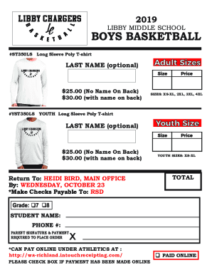 Fillable Online LMS- basketball order form-Shooting tee10-7-19.cdr Fax ...