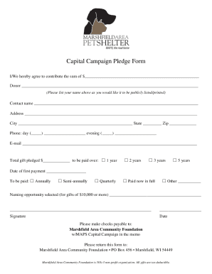 Fillable Online CAPITAL CAMPAIGN PLEDGE FORM - National Apartment ...