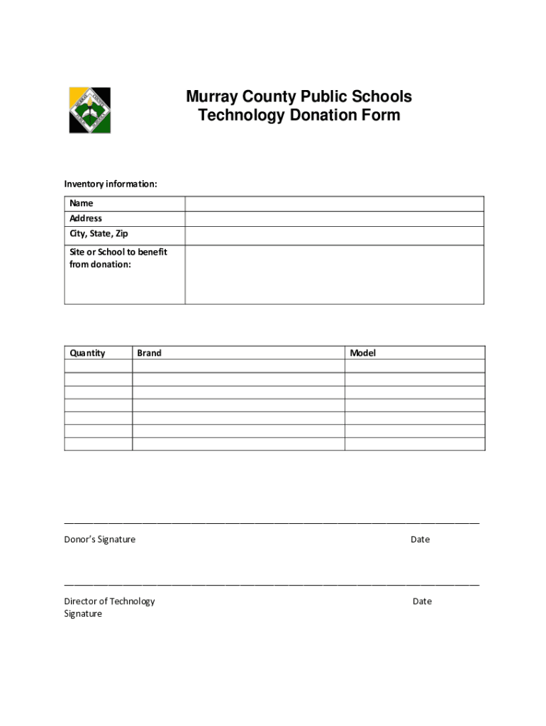 Fillable Online images pcmac Murray County Public Schools Technology Donation Form Fax Email ...
