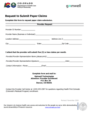 Fillable Online Request to Submit Paper Claims. Accessible Templates ...