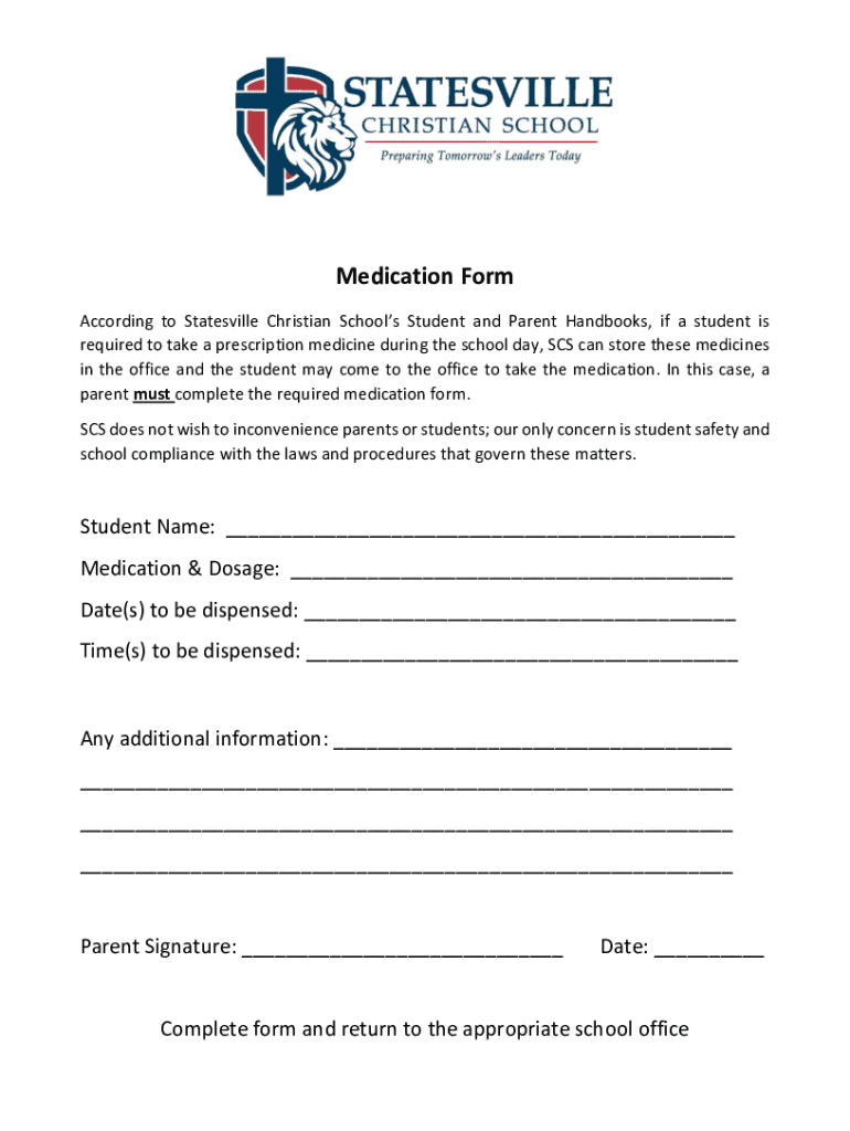 Fillable Online Guidelines for the Administration of Medication in ...