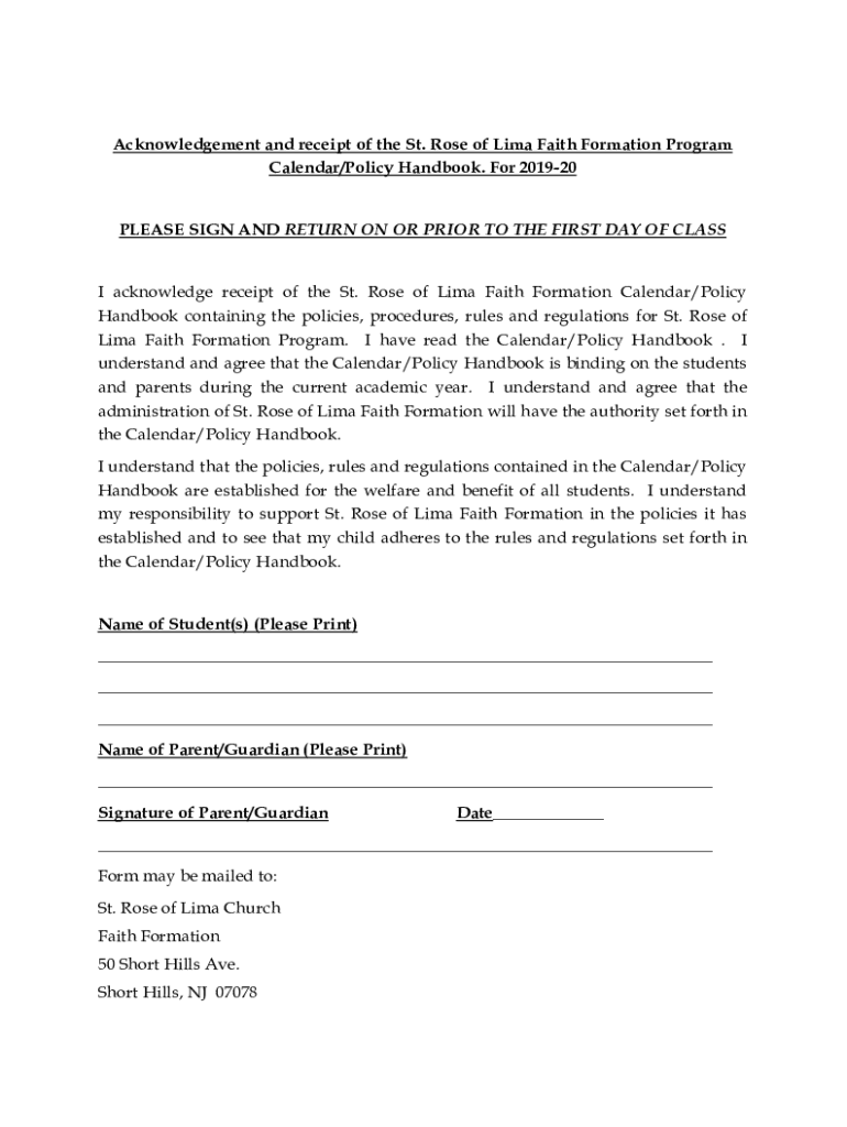 Fillable Online Acknowledgement and receipt of the St Fax Email Print ...