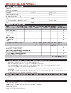 Fillable Online SCHOOL EXCURSION BOOKING FORM - Raging Waters Sydney ...