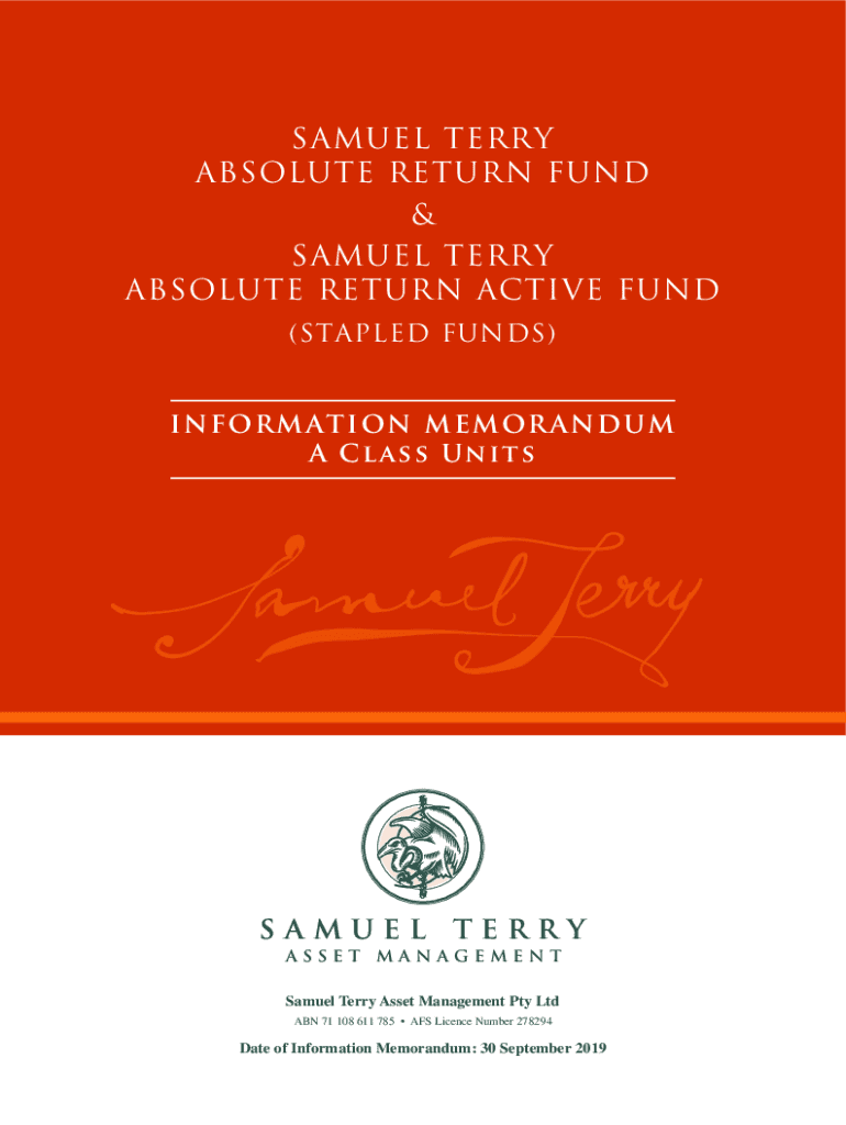 Fillable Online SAMUEL TERRY ABSOLUTE RETURN GROUP Fax Email Print ...