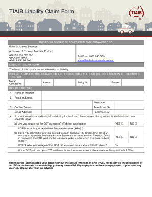 Fillable Online Motor Vehicle Claim Form - Marsh Fax Email Print ...