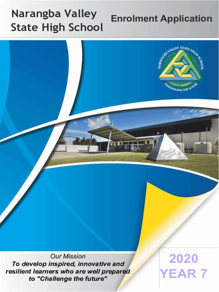 Fillable Online Narangba Valley Enrolment Application State High School ...