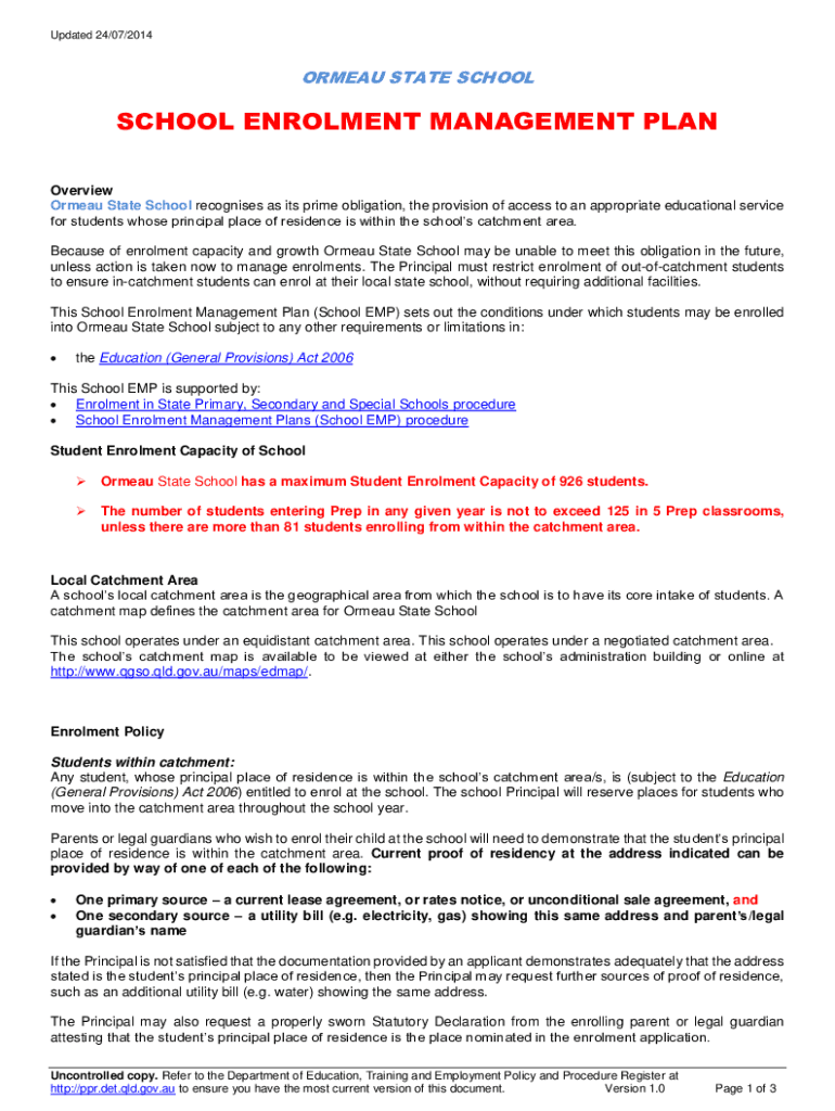 Fillable Online ormeauss eq edu STRATEGIC ENROLLMENT MANAGEMENT PLAN ...